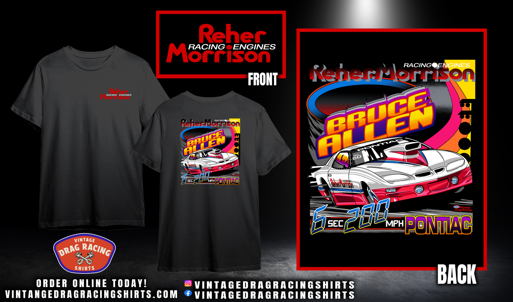 Bruce Allen & Reher-Morrison 2000 Pontiac Shirt – Vintage Drag Racing ...
