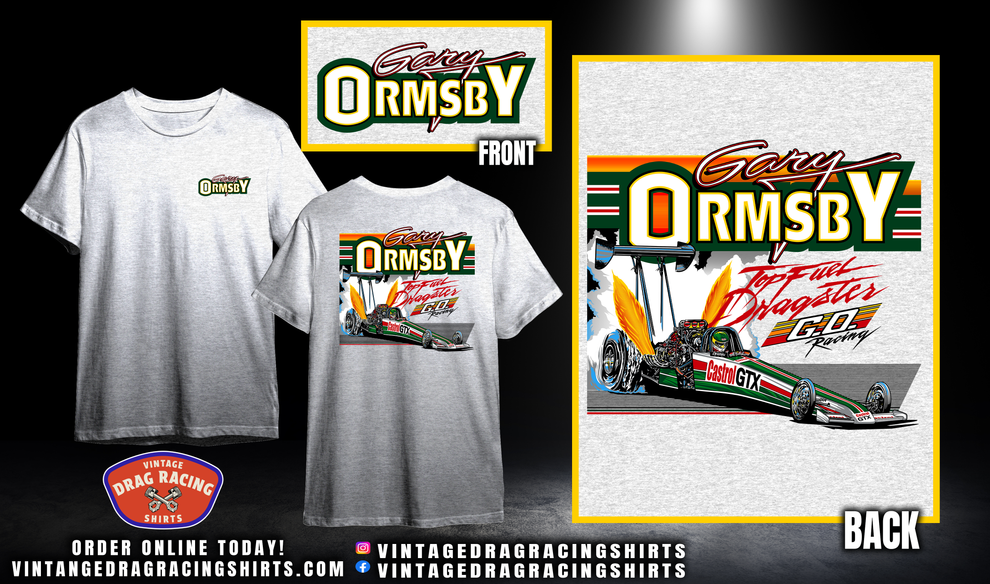 Gary Ormsby 1988 Castrol GTX Top Fuel Shirt – Vintage Drag Racing Shirts